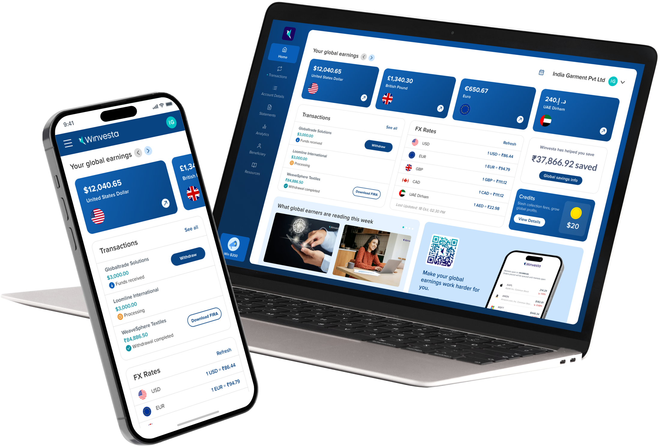 Collect your global payments at 0% Forex Markup | Winvesta